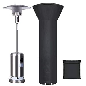 patio heater cover waterproof with zipper and storage bag, outdoor heater cover has dustproof, wind-resistant, uv-resistant, snow-resistant features for patio heater, 89”h x 33”d x 19”b