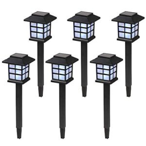 6pcs white led solar lantern torch light garden landscape lighting