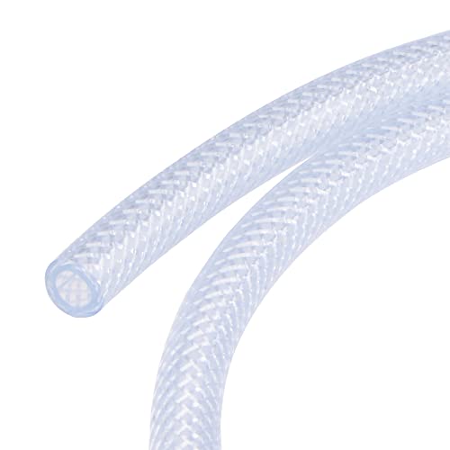 MECCANIXITY Braided Reinforced PVC Tubing 1/4" ID 3.3ft Transparent High Pressure for Water Hose