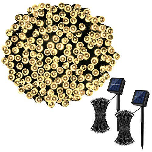 Koxly Solar String Lights,72FT 200 LED 8 Modes Solar Powered Christmas Lights Outdoor String Lights Waterproof Fairy Lights for Garden Party Wedding Xmas Tree