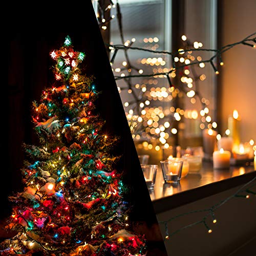 Koxly Solar String Lights,72FT 200 LED 8 Modes Solar Powered Christmas Lights Outdoor String Lights Waterproof Fairy Lights for Garden Party Wedding Xmas Tree