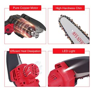 Mini Chainsaw, Cordless Portable Electric Chainsaw with 2 Battery and Chain, 4-Inch Handheld Pruning Shears Chainsaw for Tree Branch Wood Cutting