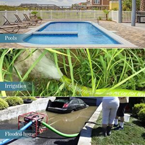 Green Expert 1-1/2" ID PVC Lay-Flat Water Discharge Hose Sump Pump Draining Accessories Heavy Duty Pool Backwash Hose Great for Water Disposal from Pools Garden Pond Hot Tub 25FT Length