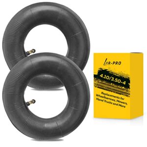 4.10/3.50-4 heavy duty replacement inner tube with tr-87 bent valve stem (2-pack) – for wheelbarrows, mowers, hand trucks and more