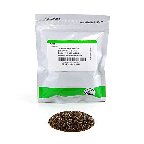 Chia Seeds - 4 Oz. Resealable Bag - Use for Indoor Gardening, Growing Microgreens & More - Micro Greens Salad Garden