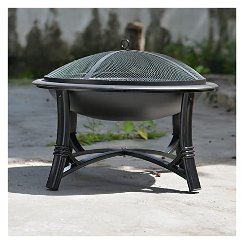 JAHH Camping Fire Pit Bonfire Stove Bonfire Activity Wood Basket Black Garden Decoration Wood Stove Heating Furnace with Baking Net