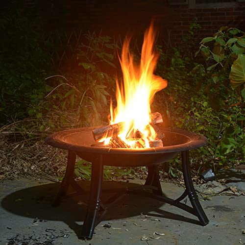 JAHH Camping Fire Pit Bonfire Stove Bonfire Activity Wood Basket Black Garden Decoration Wood Stove Heating Furnace with Baking Net