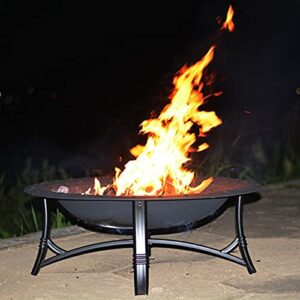 JAHH Camping Fire Pit Bonfire Stove Bonfire Activity Wood Basket Black Garden Decoration Wood Stove Heating Furnace with Baking Net