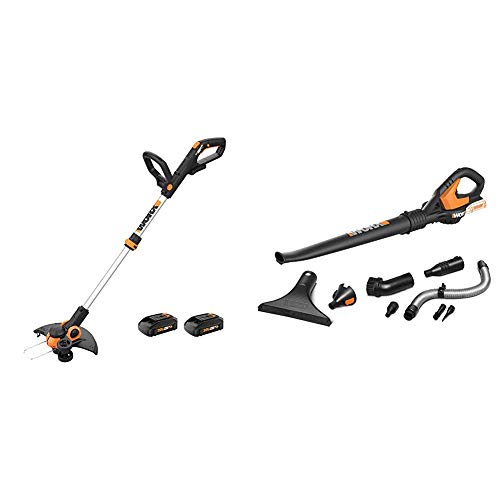 Worx WG163 GT 3.0 20V PowerShare 12" Cordless String Trimmer & Edger (Battery & Charger Included) and WG545.9 20V Work Air Lithium Multi-Purpose Blower/Sweeper/Cleaner Tool ONLY