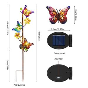 LoveNite Solar Garden Lights, 2 Pack Butterfly Stake Lights Outdoor, Waterproof Solar Butterfly Decorative Landscape Lights for Pathway Backyard Patio Lawn Christmas Party Decor