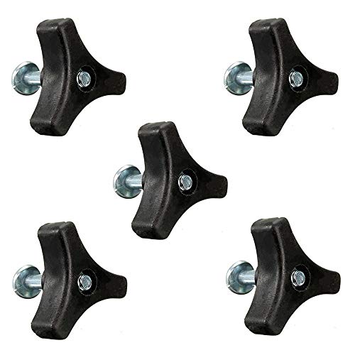 DEYEHE 5Pcs Triangle Handle Knob Nut Screw Bolt Black Durable Plastic Easy Use for Honda/Other Lawn Mower Machine