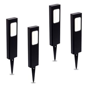 greenlighting modern high end bollard garden path light (black, 4 pack)