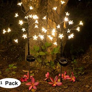 Solar Flower Fairy Light, Epicgadget Warm White Stainless Steel Solar Path Lights for Outdoor Landscape Lighting, Patio, Yard, Walkway, Driveway, Garden (Warm White) (1 Piece)