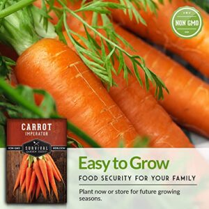 Survival Garden Seeds - Imperator 58 Carrot Seed for Planting - Packet with Instructions to Plant and Grow Award Winning Danvers Carrots in Your Home Vegetable Garden - Non-GMO Heirloom Variety