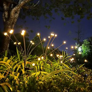 durpar solar garden lights, new upgraded solar firefly lights outdoor waterproof, solar outdoor lights, solar garden decorative lights yard patio pathway decoration, warm white