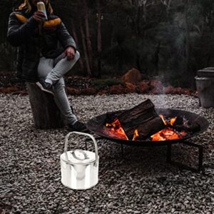 Cabilock Portable Camping Stove Outdoor Wood Burning Firepit Round Charcoal Fire Pit Stainless Steel Outdoor Firepit Firebowl for Patio Backyard Garden Stainless Steel Cookware