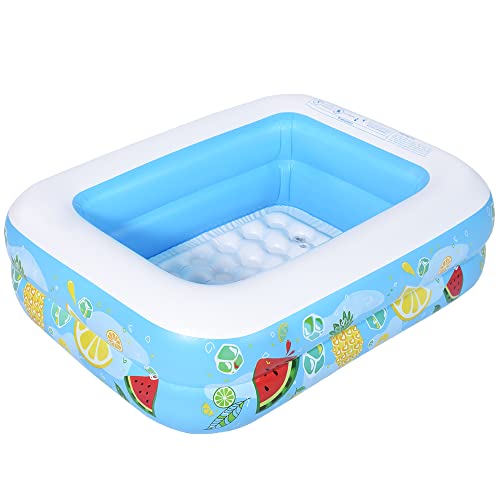 Inflatable Kiddie Pool, 47"x35"x13" Baby Pools with Inflatable Soft Floor, Durable Blow Up Pools for Kids, Backyard, Garden