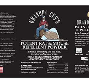 Grandpa Gus's Potent Rodent Repellent Powder Concentrate, Deters Rodents/Mice/Rats from Farm/Home/Garden/RV/Boat/Car/Garage & Chewing on Wires, 24 oz