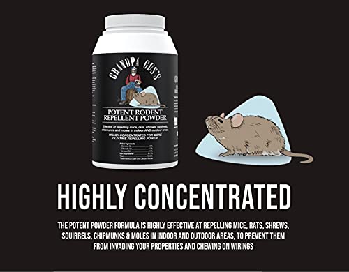 Grandpa Gus's Potent Rodent Repellent Powder Concentrate, Deters Rodents/Mice/Rats from Farm/Home/Garden/RV/Boat/Car/Garage & Chewing on Wires, 24 oz