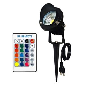 toveenen color changing led outdoor landscape spotlight remote 10w rgb waterproof spot light for yard tree garden halloween christmas lighting