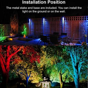 TOVEENEN Color Changing LED Outdoor Landscape Spotlight Remote 10W RGB Waterproof Spot Light for Yard Tree Garden Halloween Christmas Lighting