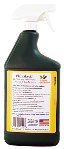 Plantskydd Animal Repellent - Repels Deer, Rabbits, Elk, Moose, Hares, Voles, Squirrels, Chipmunks and Other Herbivores; Ready to Use Liquid - 32 Oz Spray Bottle (PS-1L)