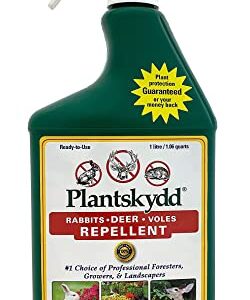 Plantskydd Animal Repellent - Repels Deer, Rabbits, Elk, Moose, Hares, Voles, Squirrels, Chipmunks and Other Herbivores; Ready to Use Liquid - 32 Oz Spray Bottle (PS-1L)