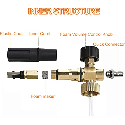 PWACCS High Pressure Washer Gun with Foam Cannon, Car Wash Foam Gun Kit, Soap Snow Foam Lance for Power Washer, 5 Spray Nozzles Included, 1/4 inch Quick Connector