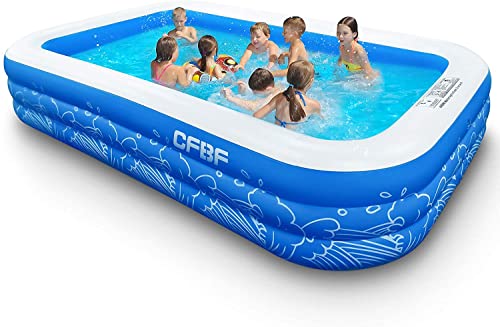 CFBF Inflatable Pool, 120" x 72" x 22" Full-Sized Family Inflatable Swimming Pool , Above Ground Blow up Pool for Kids, Adults, Toddlers, Outdoor, Garden, Backyard (120" x 72" x 22")