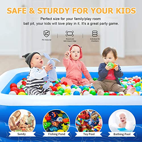 CFBF Inflatable Pool, 120" x 72" x 22" Full-Sized Family Inflatable Swimming Pool , Above Ground Blow up Pool for Kids, Adults, Toddlers, Outdoor, Garden, Backyard (120" x 72" x 22")