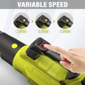 SEYVUM Leaf Blower - 580CFM 20V MAX Leaf Blower Cordless with 5.0 Battery & Fast Charger, 3-Speed Dial Electric Leaf Blower for Lawn Care, Battery Powered Leaf Blower Lightweight for Patio, Yard, Snow