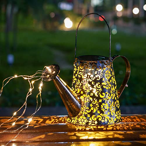 Amugmilk Watering can Lights Garden Decor Solar Outdoor Hanging Lantern Waterproof for Lawn Patio Courtyard Yard Pathway Walkway Gardening Gifts