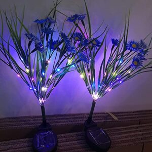 AMZSTAR Solar Garden Stake Lights,28 LED Daisy Flower Decorative Lights Outdoor Waterproof Solar Powered Landscape Lights for Yard/Patio/Walkway/Pathway/Path Light (Blue)