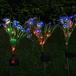 AMZSTAR Solar Garden Stake Lights,28 LED Daisy Flower Decorative Lights Outdoor Waterproof Solar Powered Landscape Lights for Yard/Patio/Walkway/Pathway/Path Light (Blue)