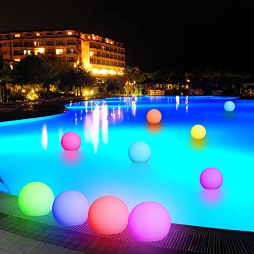 GOVZERY New Rechargeable Floating Pool Lights Dimmable,3 inch LED Floating Ball Lights with Remote,Waterproof of IP68 for Swimming Pool Hot Tub Bathtub Pond Fountain Garden Lawn Party Decor (8 pcs)