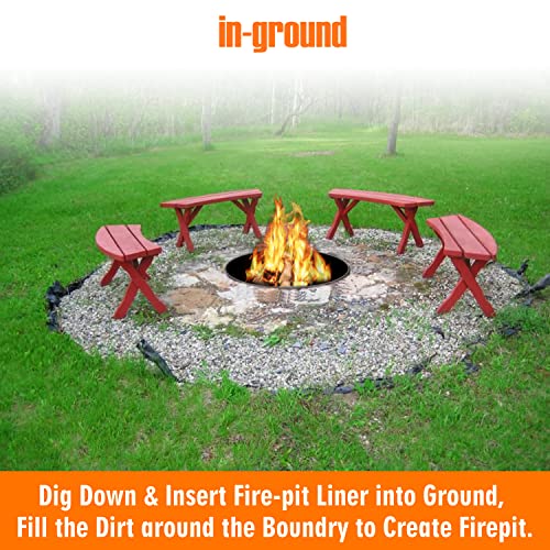 FEBTECH fire Rings for Outdoors Heavy Duty – fire Pit Ring 60 inch – Fire Pit Insert Round DIY fire Pit Liner - Above or In-Ground fire Ring for Outdoor Garden Patio Camping Bonfire