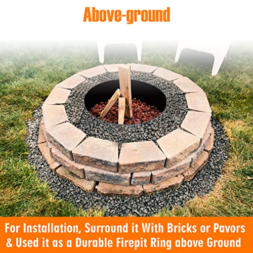 FEBTECH fire Rings for Outdoors Heavy Duty – fire Pit Ring 60 inch – Fire Pit Insert Round DIY fire Pit Liner - Above or In-Ground fire Ring for Outdoor Garden Patio Camping Bonfire