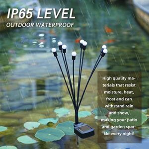 VOSIGREEN Solar Garden Swing Lights - 8 LED Outdoor Firefly Lights, Waterproof Path Lights, Sway with The Wind, for Yard Pathway Landscape Decor, Warm Yellow (4 Pack)