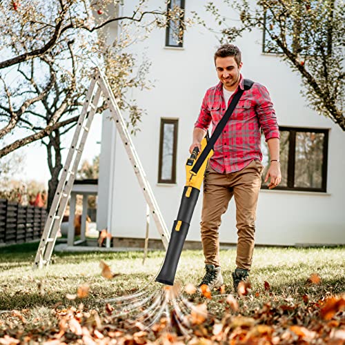 Jswin Leaf Blower Cordless with 5.2Ah Battery and Charger, Electric Leaf Blower with LCD and 6-Speed, Battery Powered Leaf Blowers for Lawn Care, Cordless Leaf Blower 332-CFM / 150-MPH