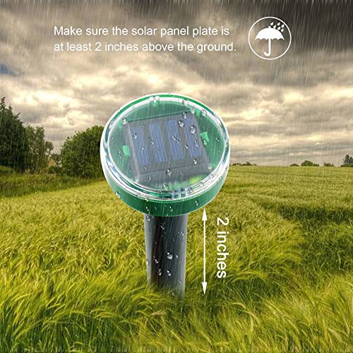 Senca Upgraded Version Solar Powered Sonic Mole Repellent Rodent Repellent Pest Deterrent, Chaser Mole, Gopher, Vole, Snake Repellent for Outdoor Lawn Garden Yards Pest Control (6)