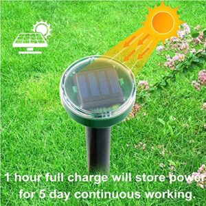 Senca Upgraded Version Solar Powered Sonic Mole Repellent Rodent Repellent Pest Deterrent, Chaser Mole, Gopher, Vole, Snake Repellent for Outdoor Lawn Garden Yards Pest Control (6)