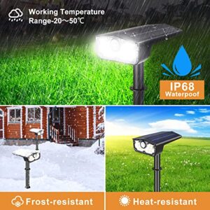 Solar Spot Lights Outdoor Motion Sensor, Bright LED Motion Sensor Outdoor Lights, IP68 Waterpoof Solar Landscape lights, 3 Lighting Mode 2-in-1 Garden Lights for Yard Driveway Walkway Wall(2 Pack)