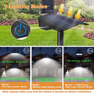 Solar Spot Lights Outdoor Motion Sensor, Bright LED Motion Sensor Outdoor Lights, IP68 Waterpoof Solar Landscape lights, 3 Lighting Mode 2-in-1 Garden Lights for Yard Driveway Walkway Wall(2 Pack)