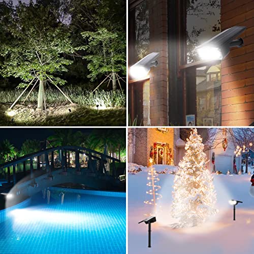 Solar Spot Lights Outdoor Motion Sensor, Bright LED Motion Sensor Outdoor Lights, IP68 Waterpoof Solar Landscape lights, 3 Lighting Mode 2-in-1 Garden Lights for Yard Driveway Walkway Wall(2 Pack)