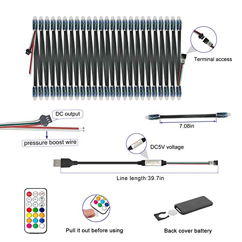 OIGOT LED Light String, Christmas Decoration LED Light Strip, Battery Remote Control, 8 Modes And 12 Different RGB Conversions,Suitable For Outdoor/Indoor, Bedroom,Music Party, Garden, TV, DIY