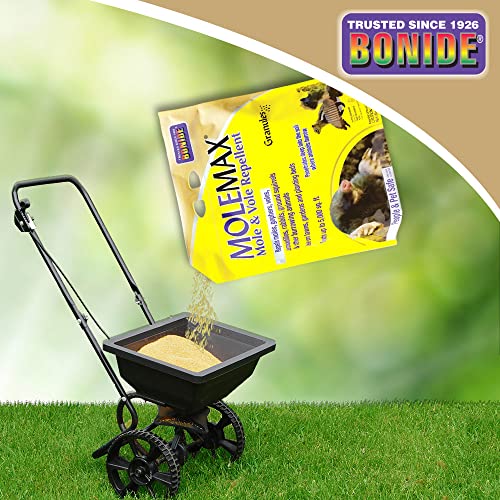 Bonide MOLEMAX Mole & Vole Repellent Granules, 10 lbs. Ready-to-Use, Outdoor Lawn & Garden Mole Control, People & Pet Safe