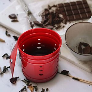 Cabilock Enamel Burn Barrel Incinerator Barrel with Handle Abd Lids Paper Fire Pit for Garden Paper Leaf Trash Wood Backyard Bonfire Red