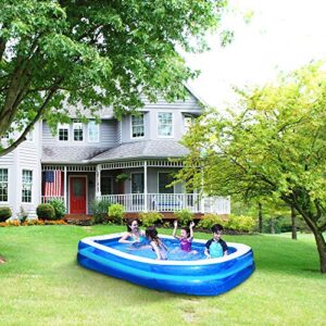 Inflatable Swimming Pool-Electric Pump Include 120" X 72" X 22" Family Full-Sized Inflatable Pool for Kids&Adults for Ages 3+ Blow up Lounge Pool Above Ground, Outdoor, Garden, Backyard