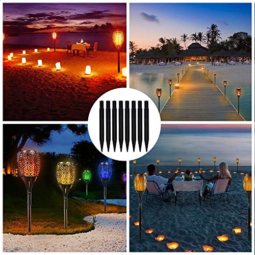 EVOSUMMER 8 PCS X 8.25" Plastic Ground Spikes,Solar Torch Lights Replacement ABS Plastic Ground Spikes Stake for Christmas Pathway Markers (8 PCS Plastic Spikes)