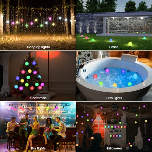 Floating Pool Lights, Christmas Lights Outdoor 8 Pack IP68 Waterproof with 16 Colors, Hanging Lights with Timer/Remote, Christmas Ornaments for Party, Holiday, Patio, Garden,Bathtub, Backyard